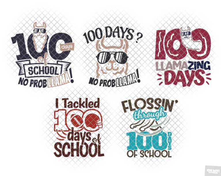 100th Day Of School Svg Vol 2 In Svg Dxf Eps Png • Ohmycuttables